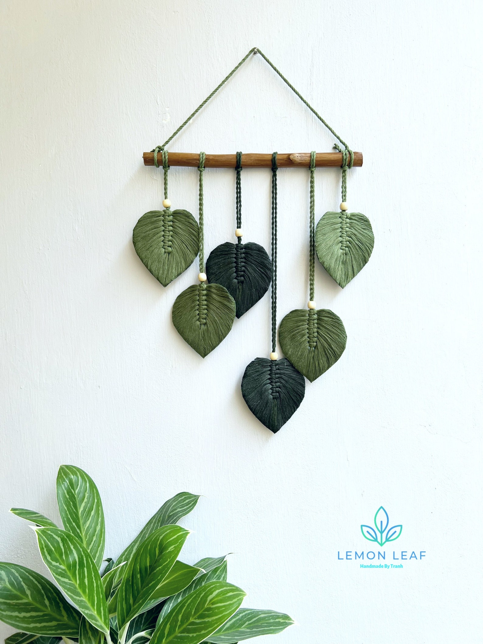 Green Leaf Macrame Wall Hanging Large Leaf Macrame Wall - Etsy