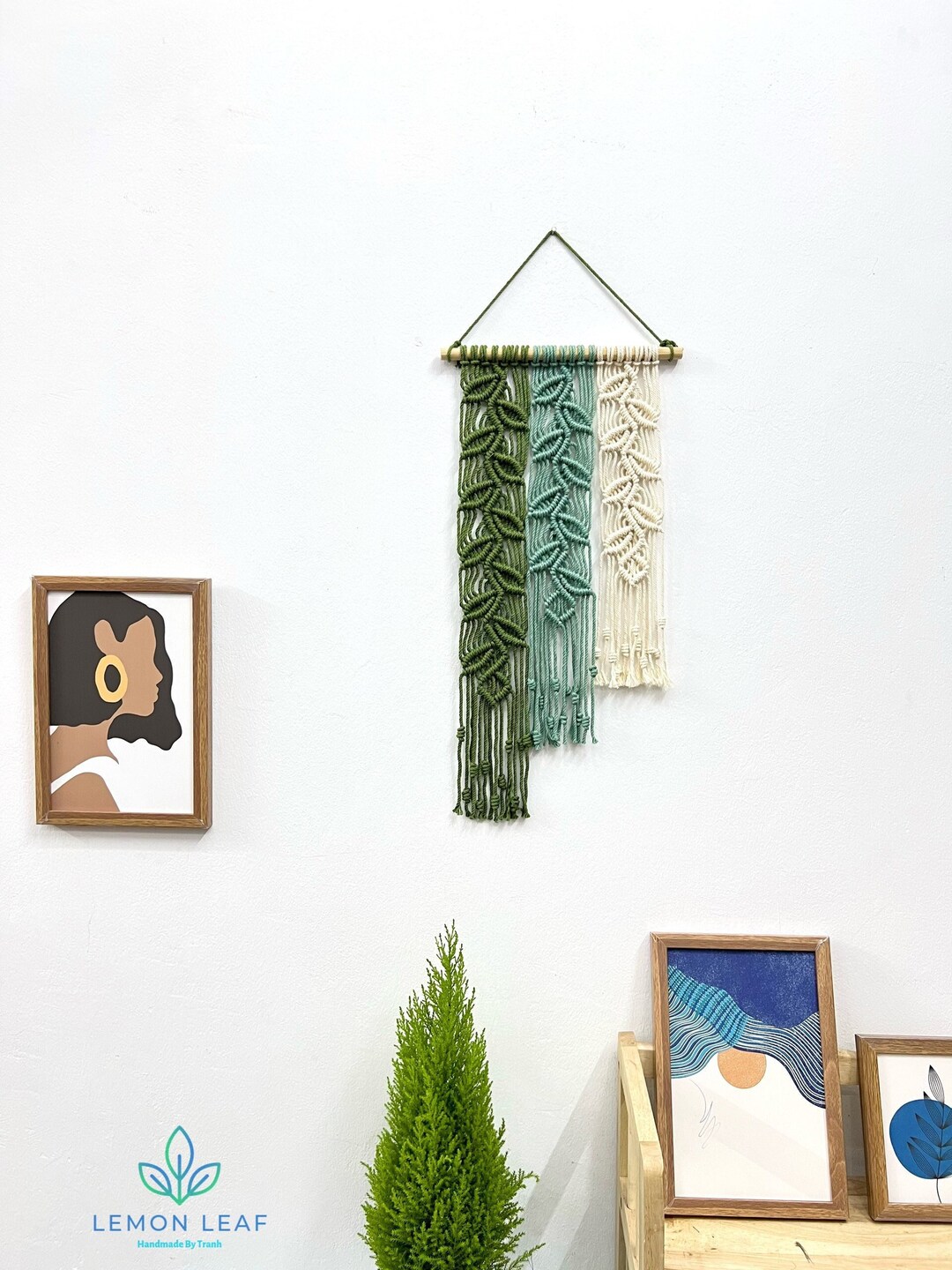 Leaf Macrame Curtain Wall Art, Wall Art Macrame, Wall Leaf Macrame ...