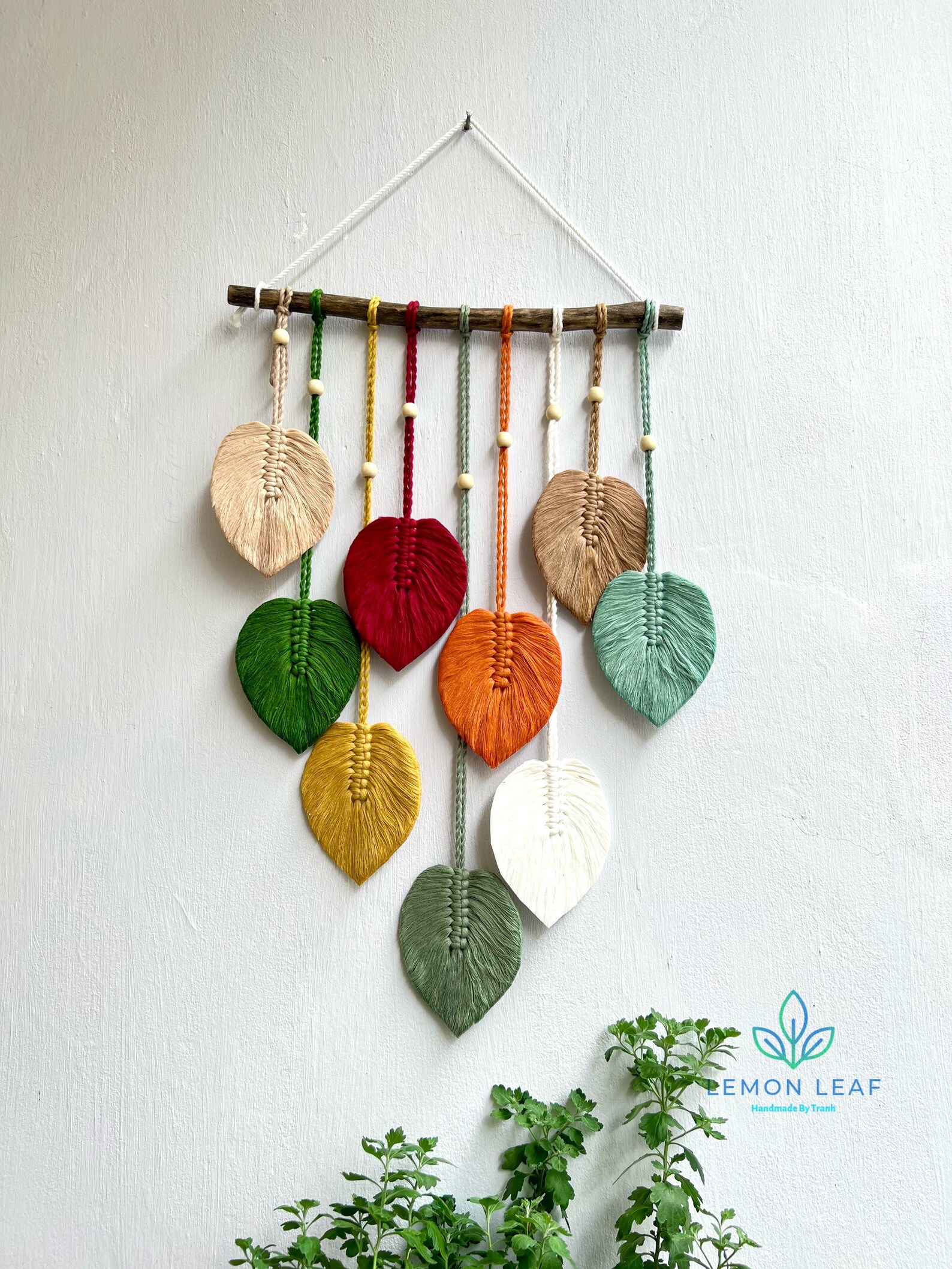 Painting of Macrame Leaves on the Wall Large Leaf Macrame - Etsy