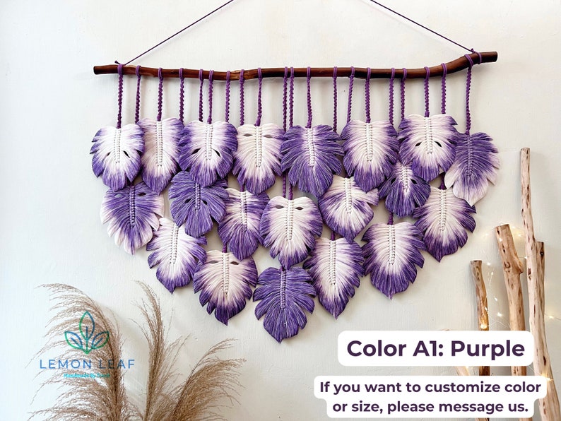 Handcrafted Macrame Leaf Wall Hanging: Boho Green Home Decor - Etsy