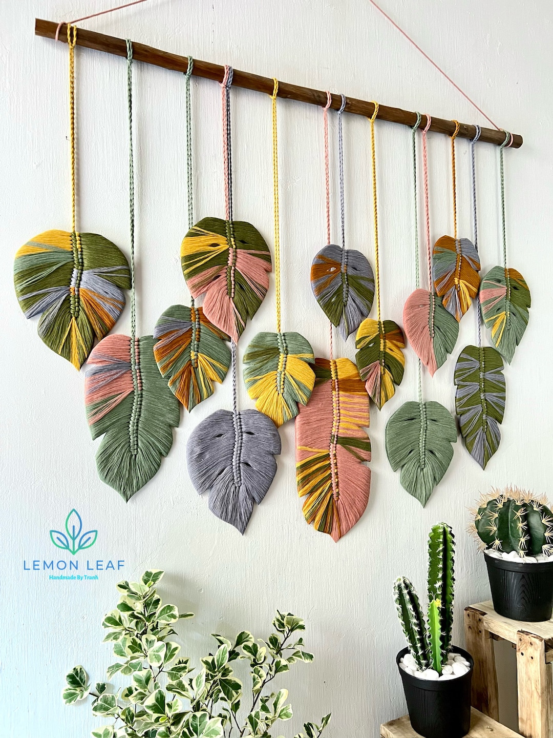 Boho Monstera Macrame Wall Hanging: Large Tropical Decor - Etsy