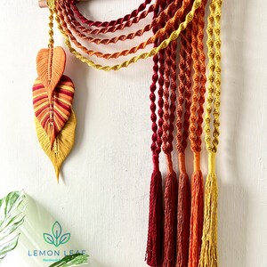 Large Macrame Leaf Wall Art: Colorful Boho Tapestry - Etsy
