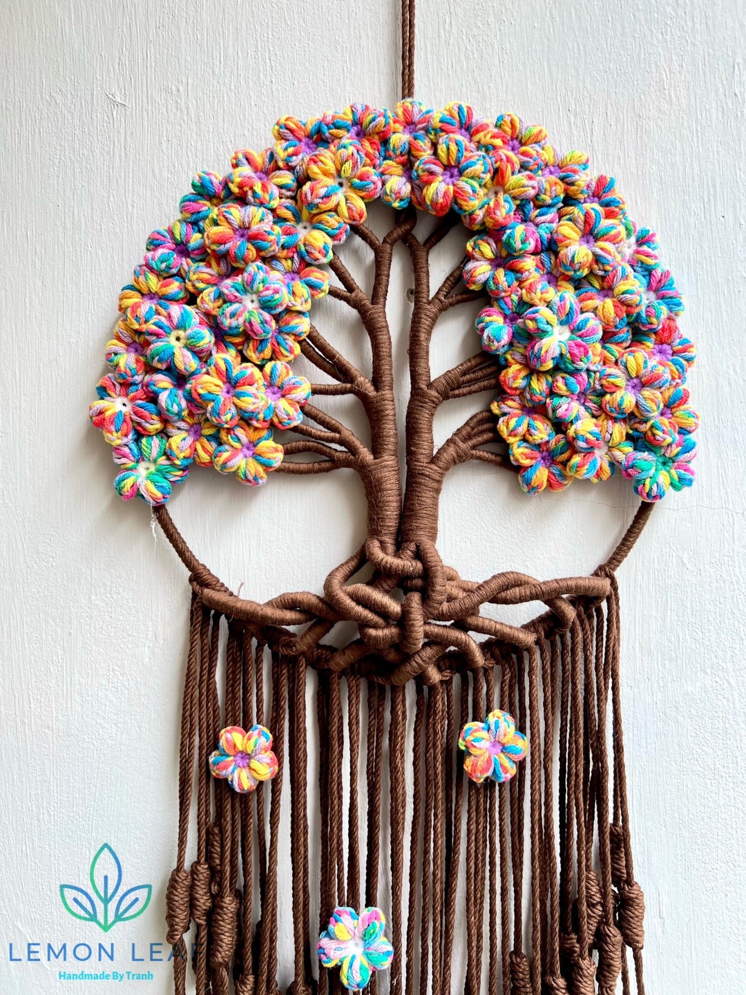 Tree of Life Handmade Macrame Color Wall Hanging, Handmade Macrame Wall ...