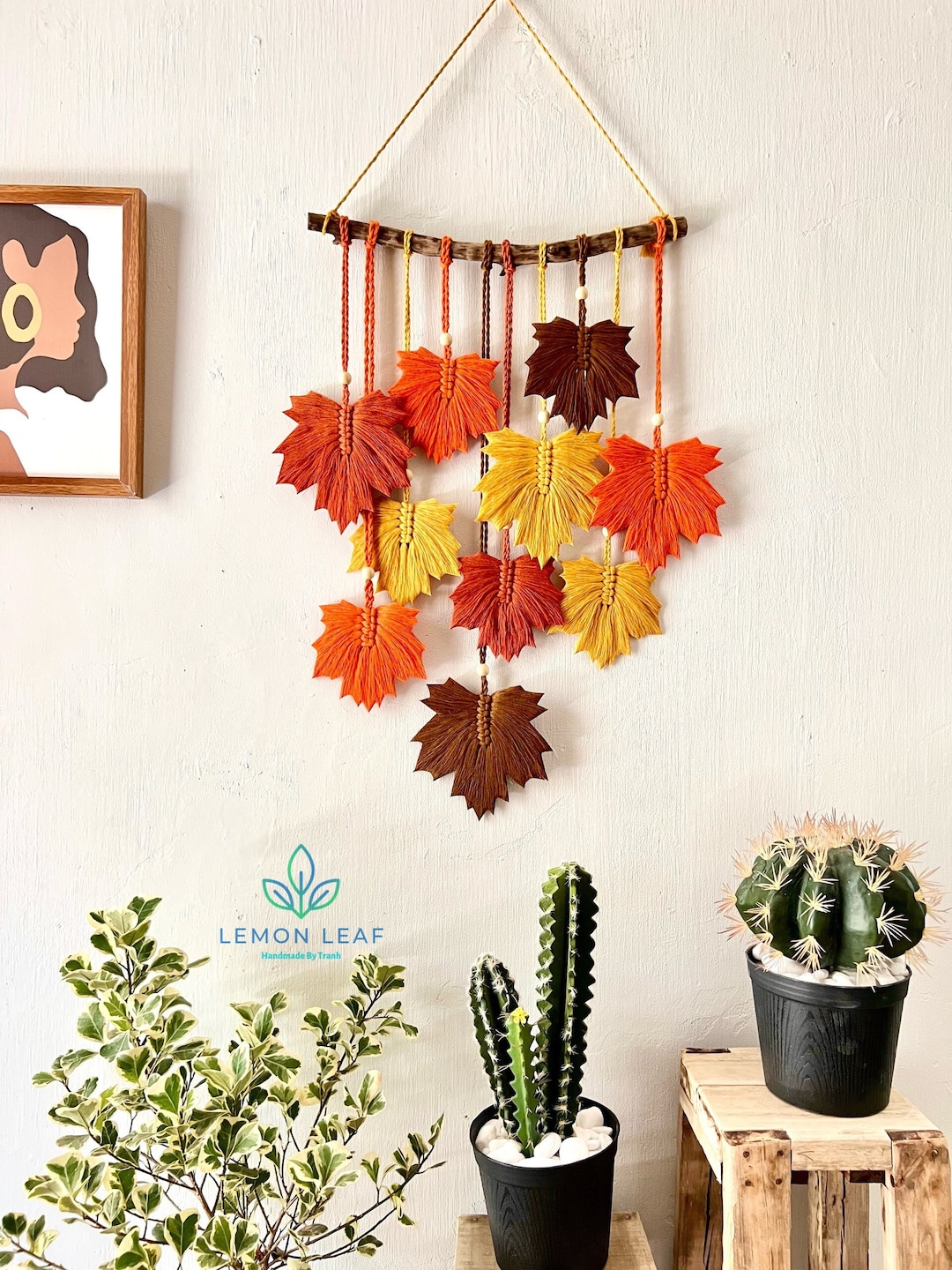 Maple Leaf Macrame Wall Hanging: Boho Home Decor - Etsy