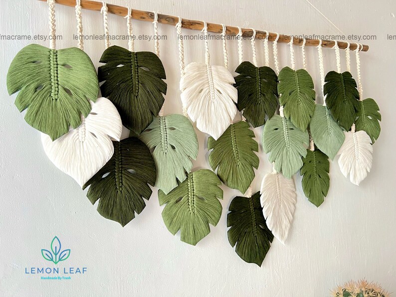 Monstera Leaf Macrame Wall Hanging: Large Boho Wall Art - Etsy