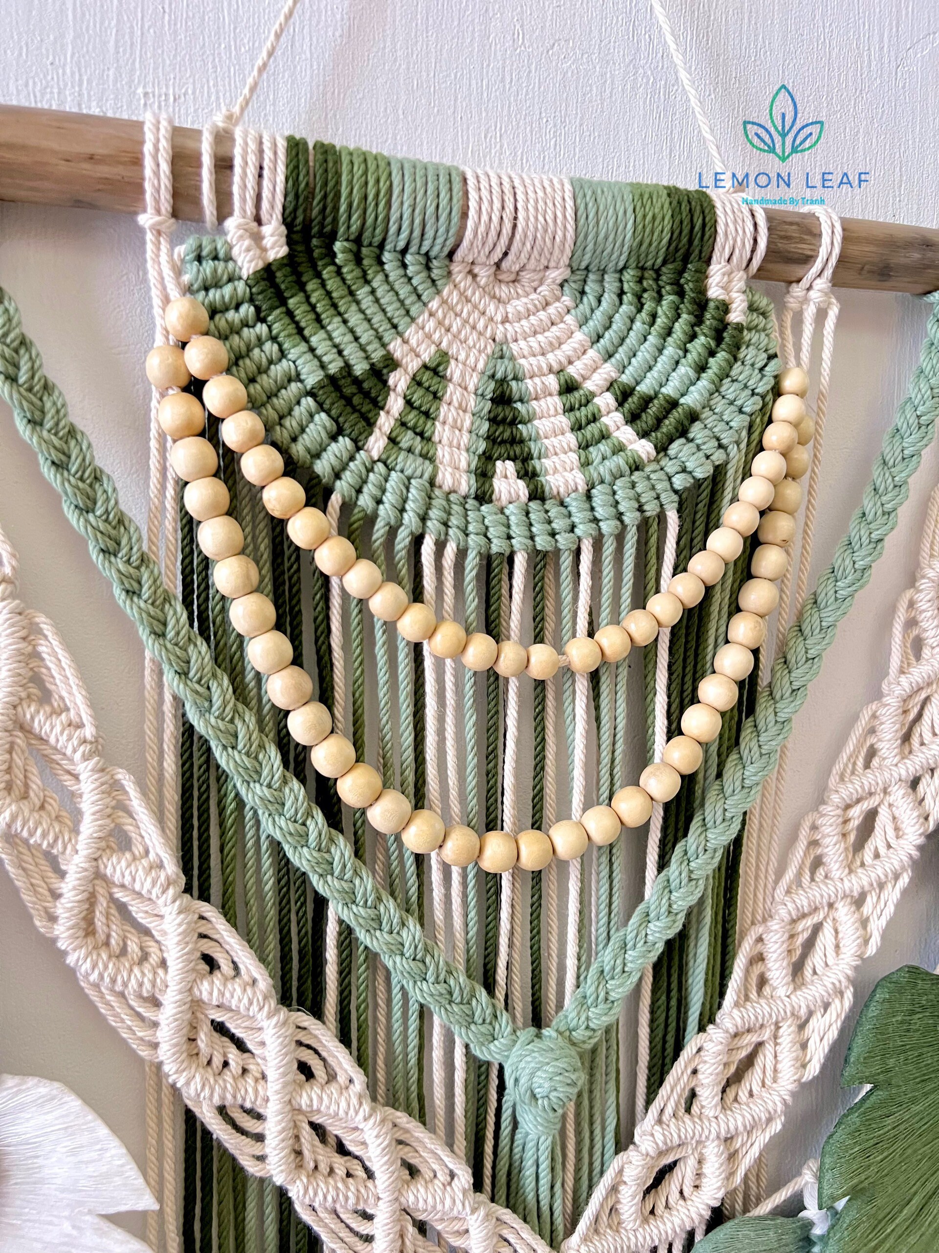 Monstera Green Leaf Macrame Large Wall Hanging, Large Leaf Macrame Wall ...