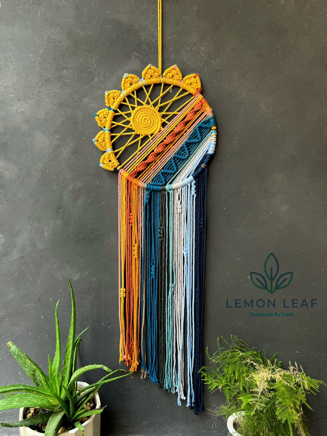 Macrame Moon, Star & Sun Wall Hanging: Blue Sea Home Decor - Etsy
