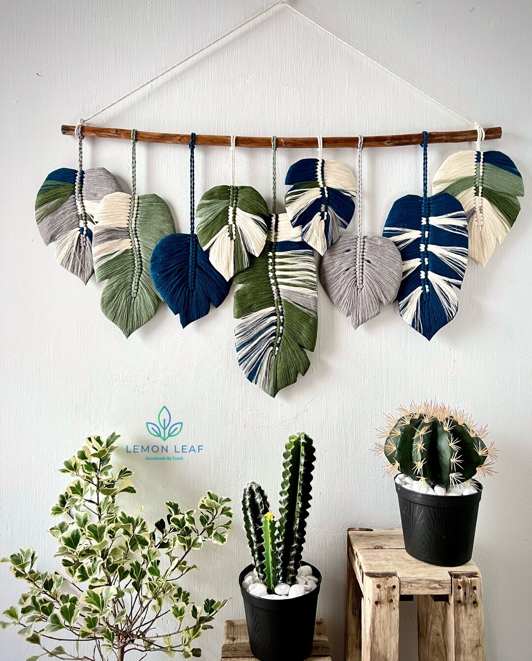 Monstera Leaf Macrame Wall Hanging: Colorful Boho Decor - Etsy