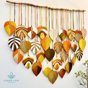 Macrame Leaf Wall Hanging, Macrame Wall Hanging, Green Wall Art, Boho ...