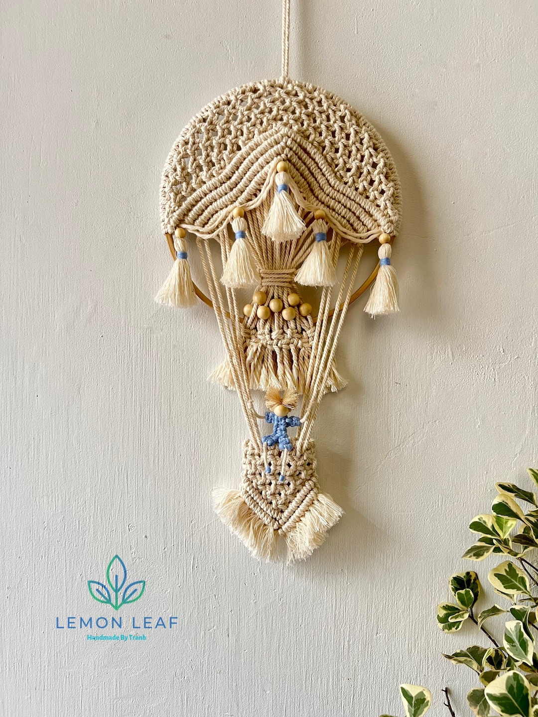 Macrame Hot Air Balloon for Bedroom Decoration, Custom Macrame Hot Air ...