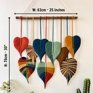 Large Boho Colored Macrame Wall Hanging, Macrame Feather Wall Hanging ...