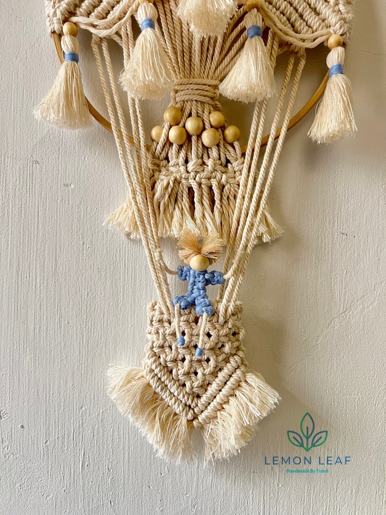 Macrame Hot Air Balloon for Bedroom Decoration, Custom Macrame Hot Air ...