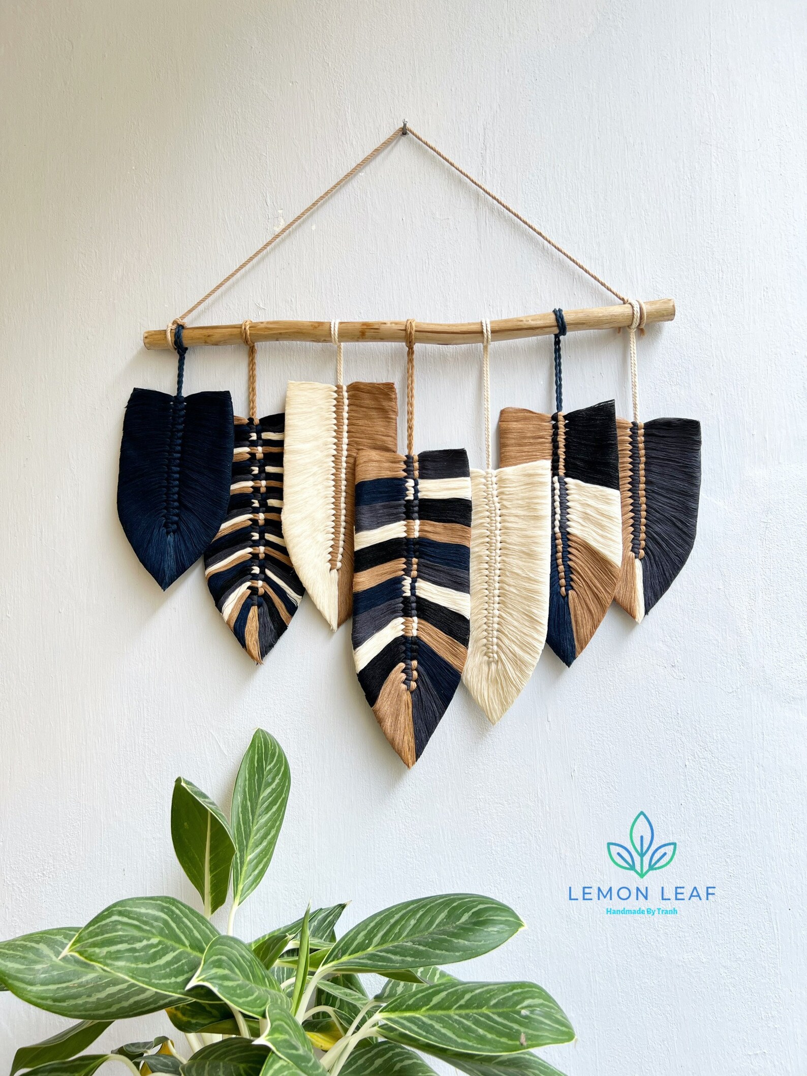 Macrame Leaves Modern Home Decoration Large Leaf Macrame Wall - Etsy