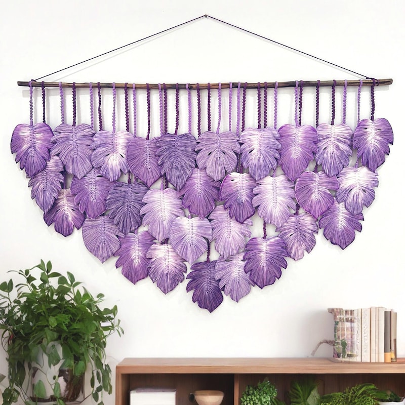 Purple Macrame Wall Hanging - Etsy