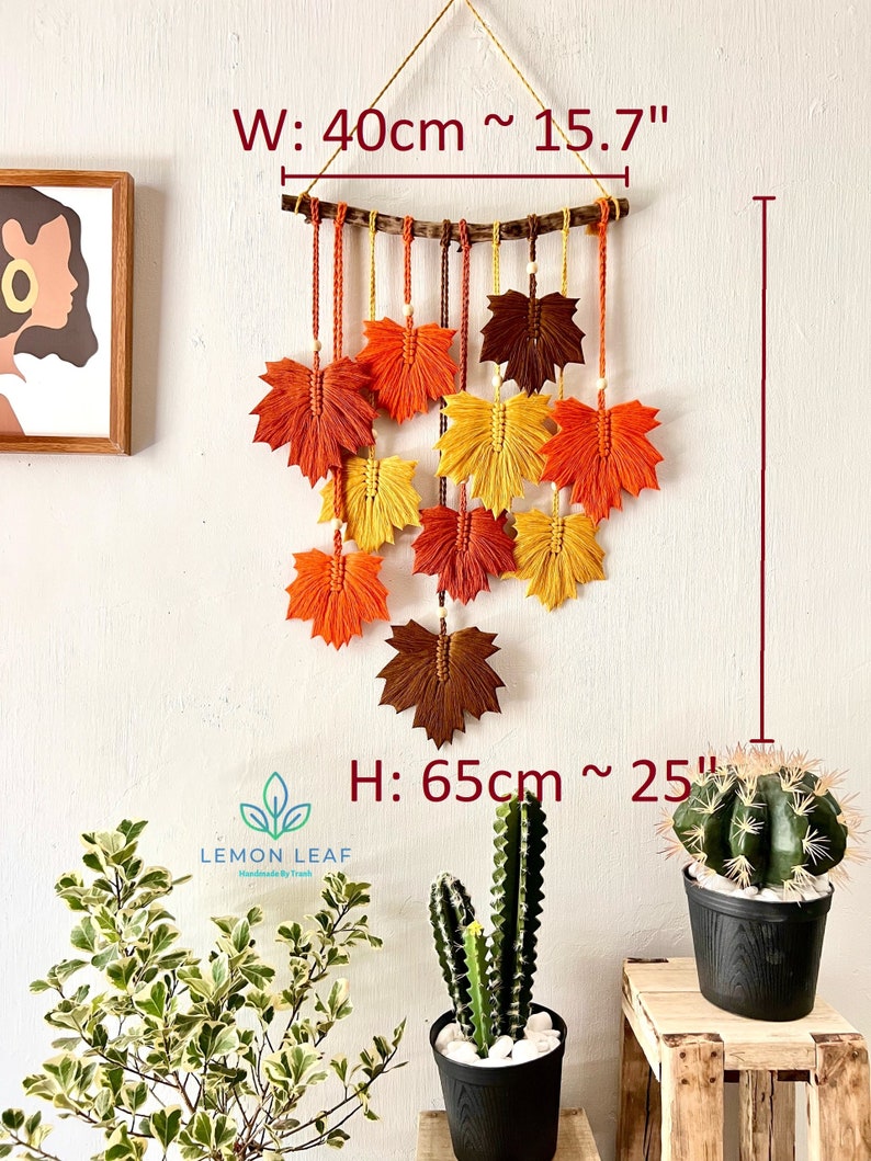 Maple Leaf Macrame Wall Hanging: Boho Home Decor - Etsy