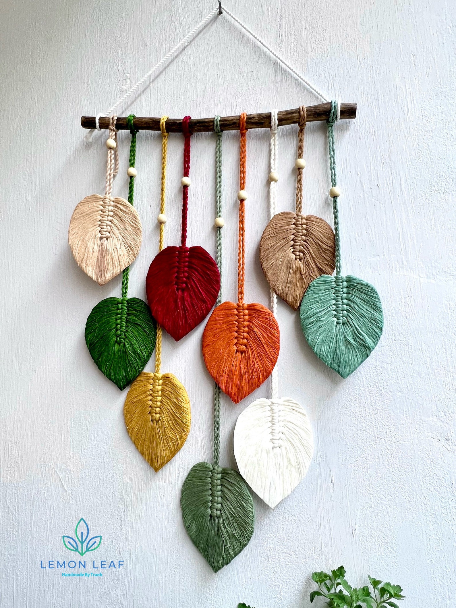 Painting of Macrame Leaves on the Wall Large Leaf Macrame - Etsy