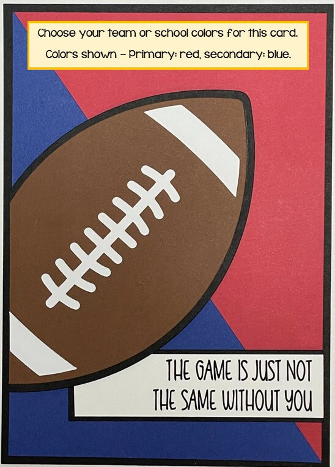 Handmade Football Get Well Card, Sports Injury, Encouragement Card - Etsy