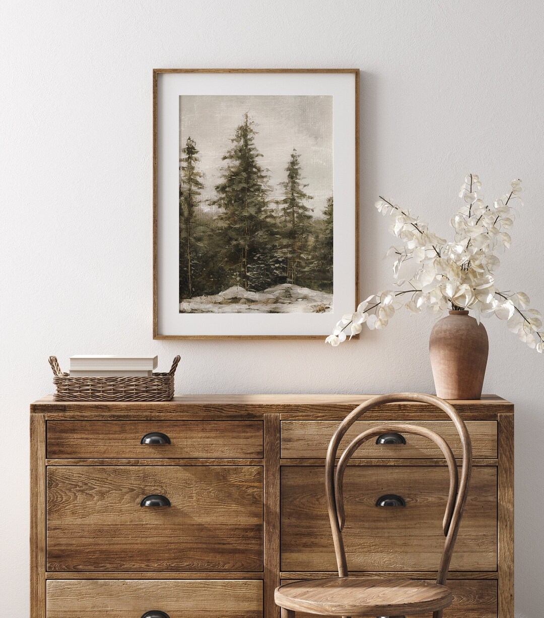 Christmas Winter Pine Tree Gallery Home Decorwinter Landscape - Etsy UK