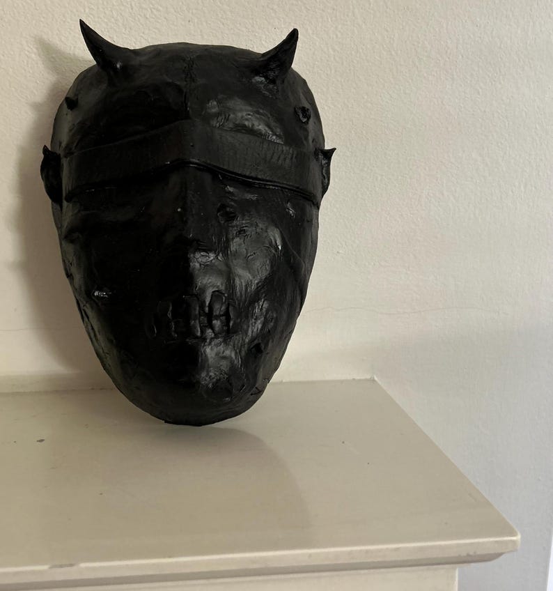 Handcrafted Blind & Silent Devil Mask – Perfect for Shelf Decoration - Etsy