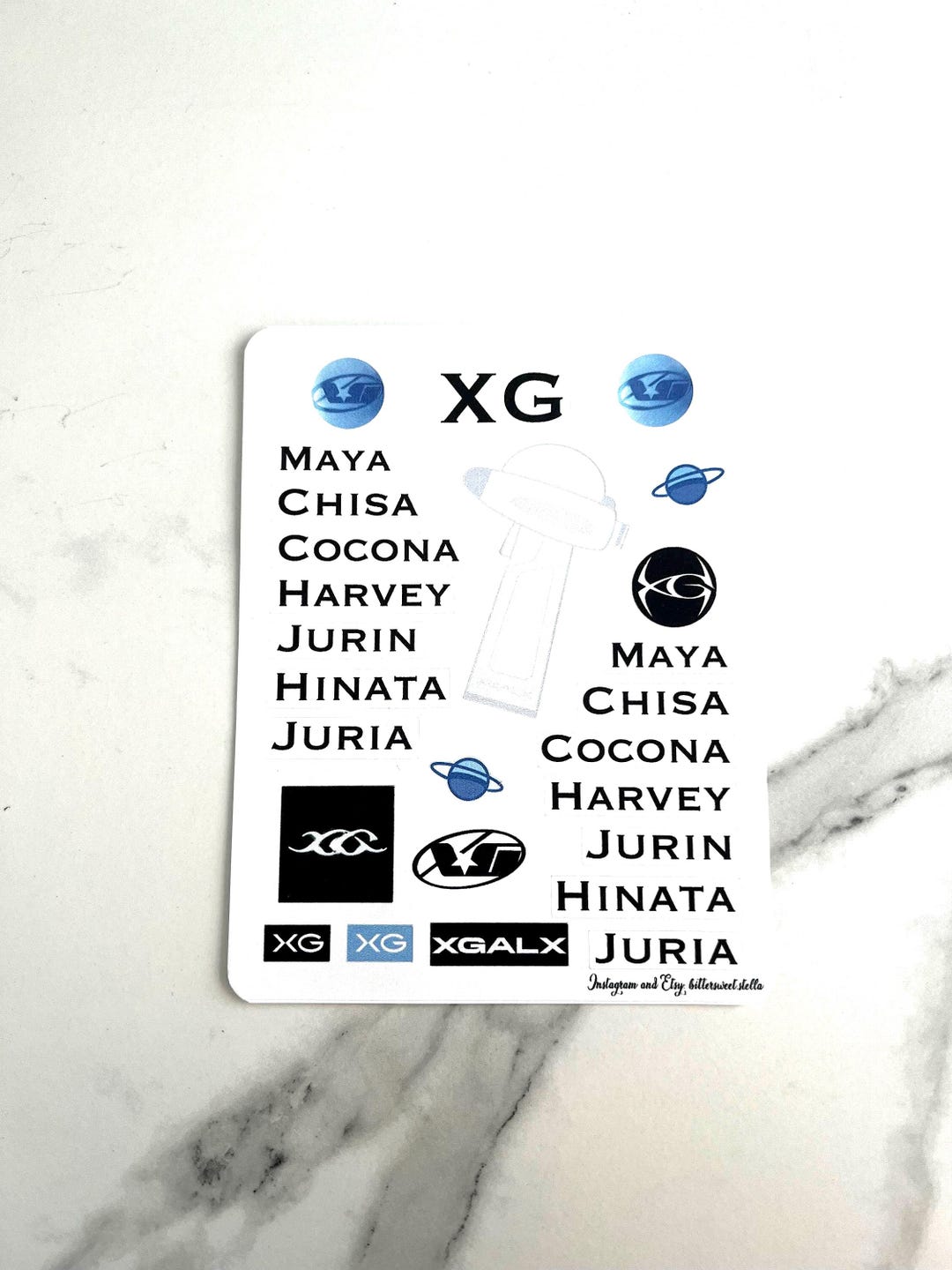 XG Kpop Sticker Sheet - 1 Sheet, Matte or Vinyl, Bullet Journals ...