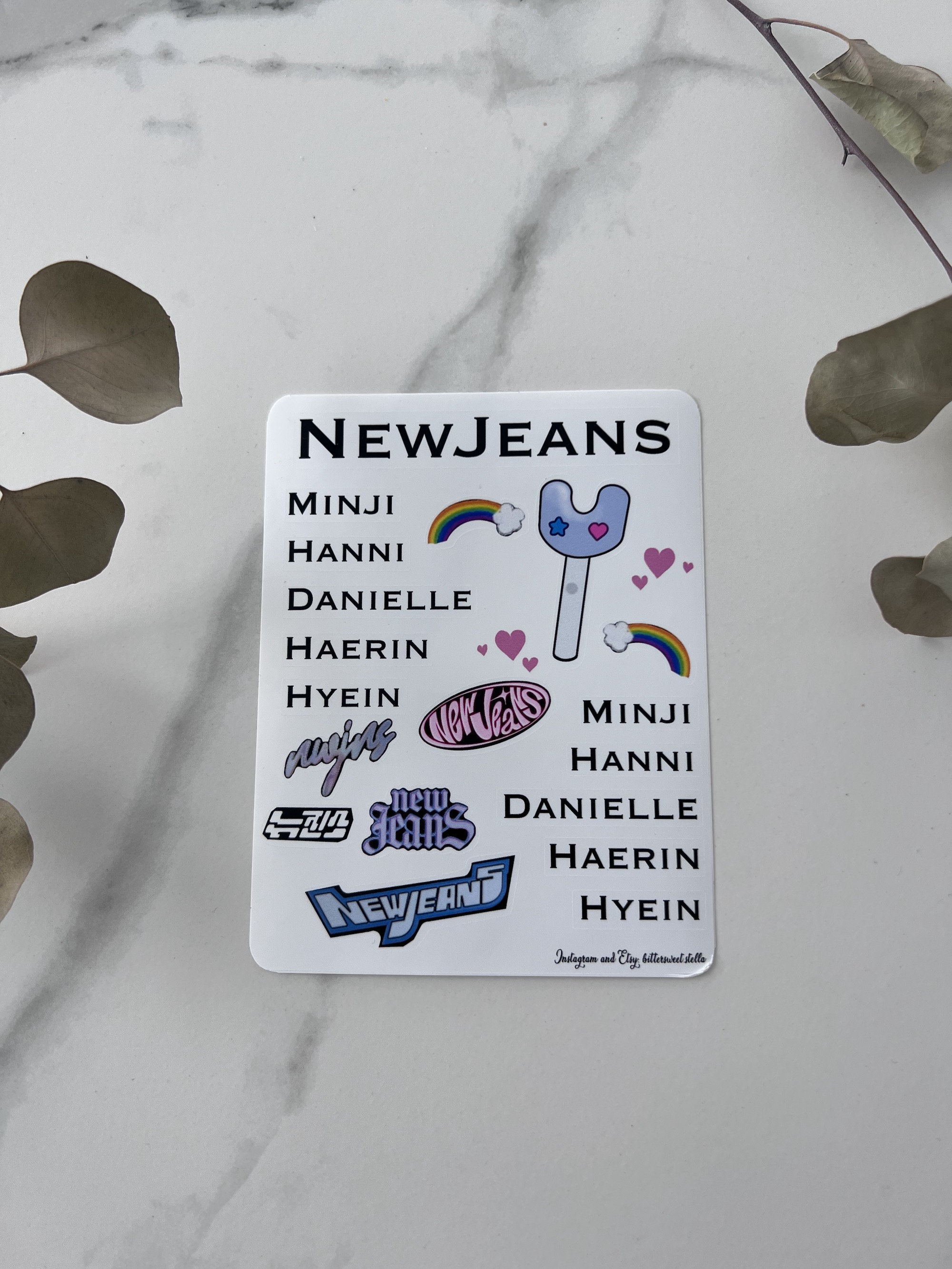 Newjeans Kpop Sticker Sheet 1 Sheet, Matte or Vinyl, Bullet Journals ...