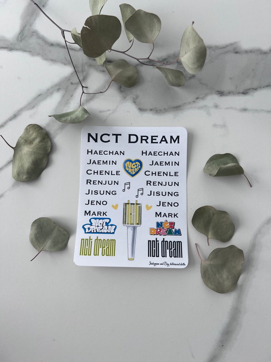 NCT Dream Kpop Sticker Sheet 1 Sheet, Matte or Vinyl, Bullet Journals ...