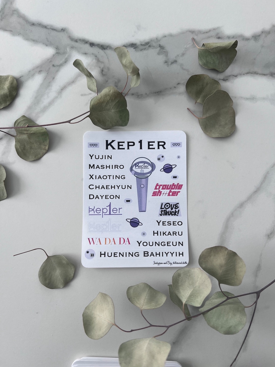 Kep1er Kpop Sticker Sheet 1 Sheet, Matte or Vinyl, Bullet Journals ...