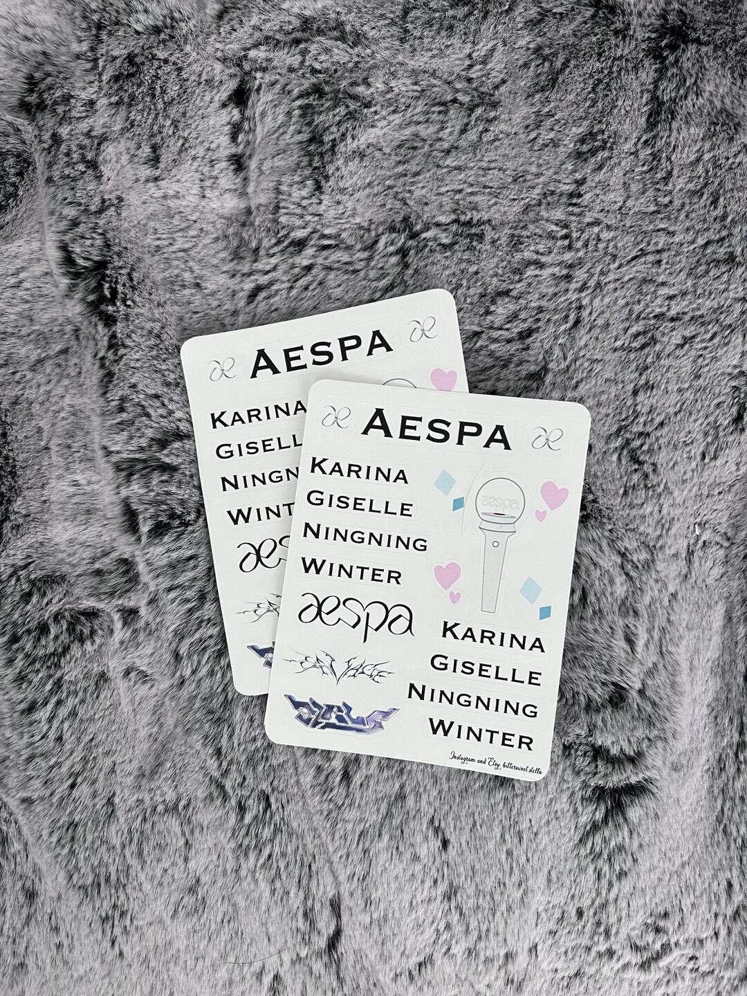Aespa Kpop Sticker Sheet 1 Sheet Matte Sticker Paper Not - Etsy
