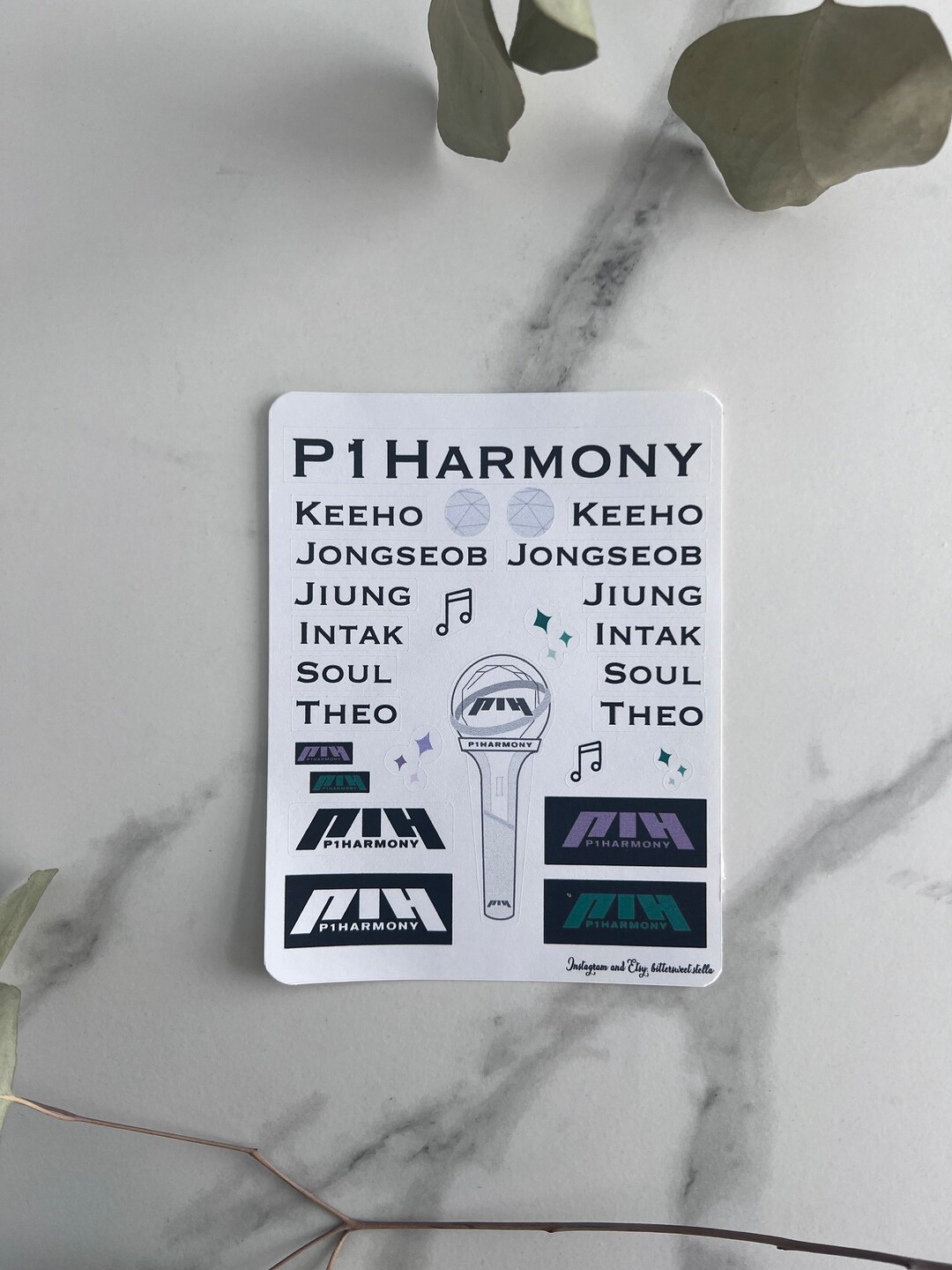 P1harmony Kpop Sticker Sheet 1 Sheet, Matte or Vinyl, Bullet Journals ...
