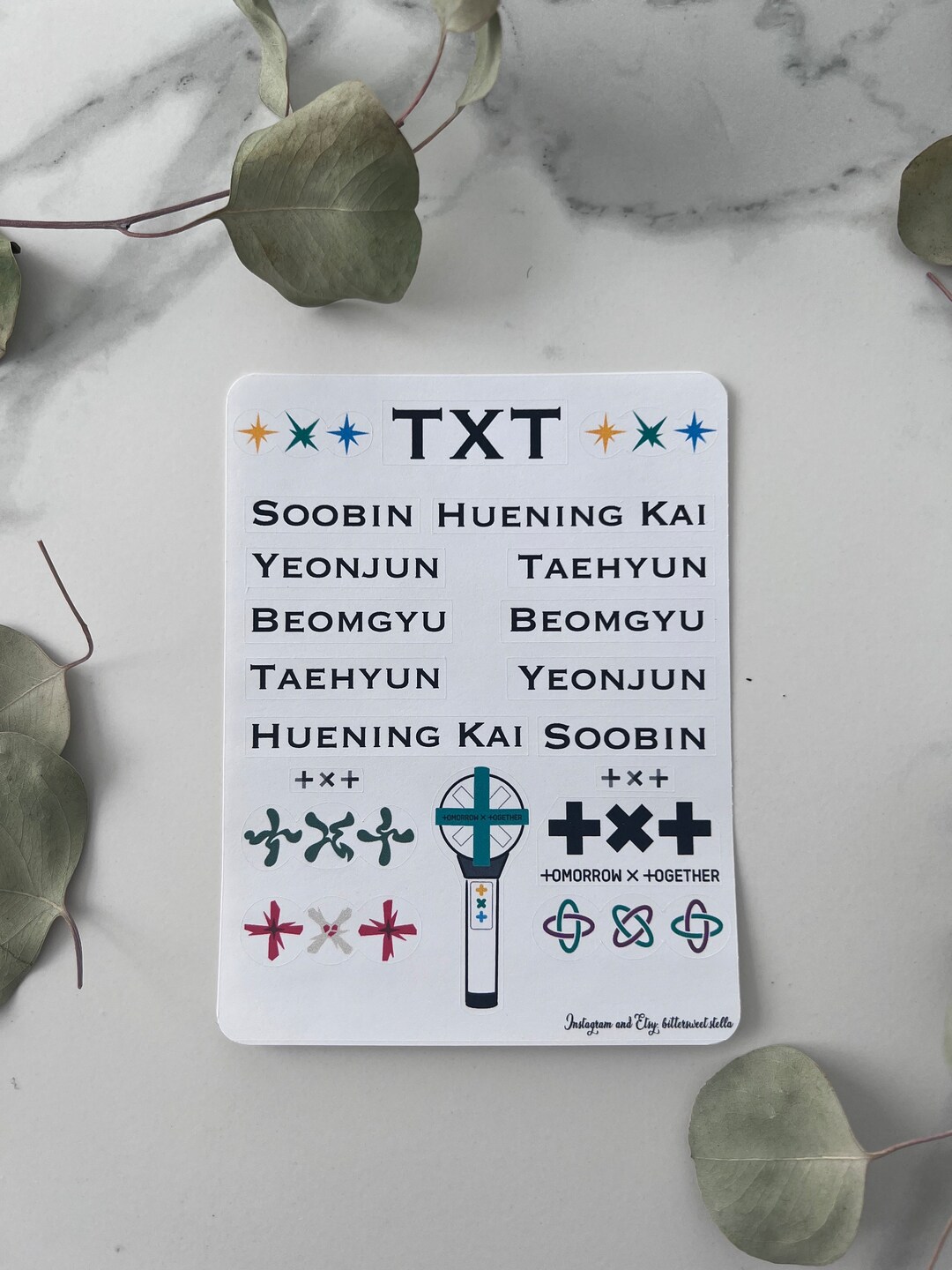 Boyband Kpop Sticker Sheet 1 Sheet, Matte or Vinyl, Bullet Journals ...