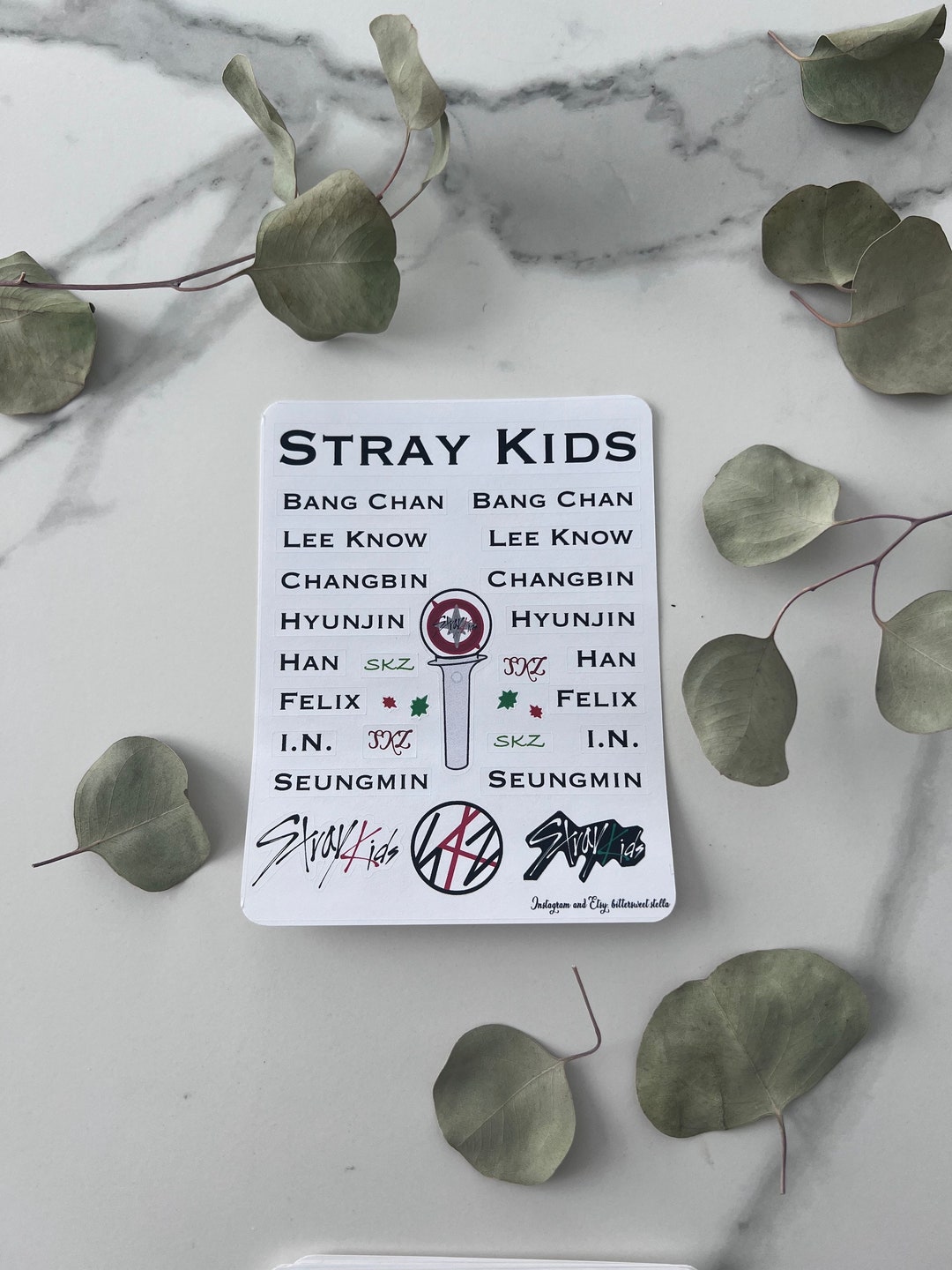 Stray Kids Kpop Sticker Sheet - 1 Sheet, Matte or Vinyl, Bullet ...