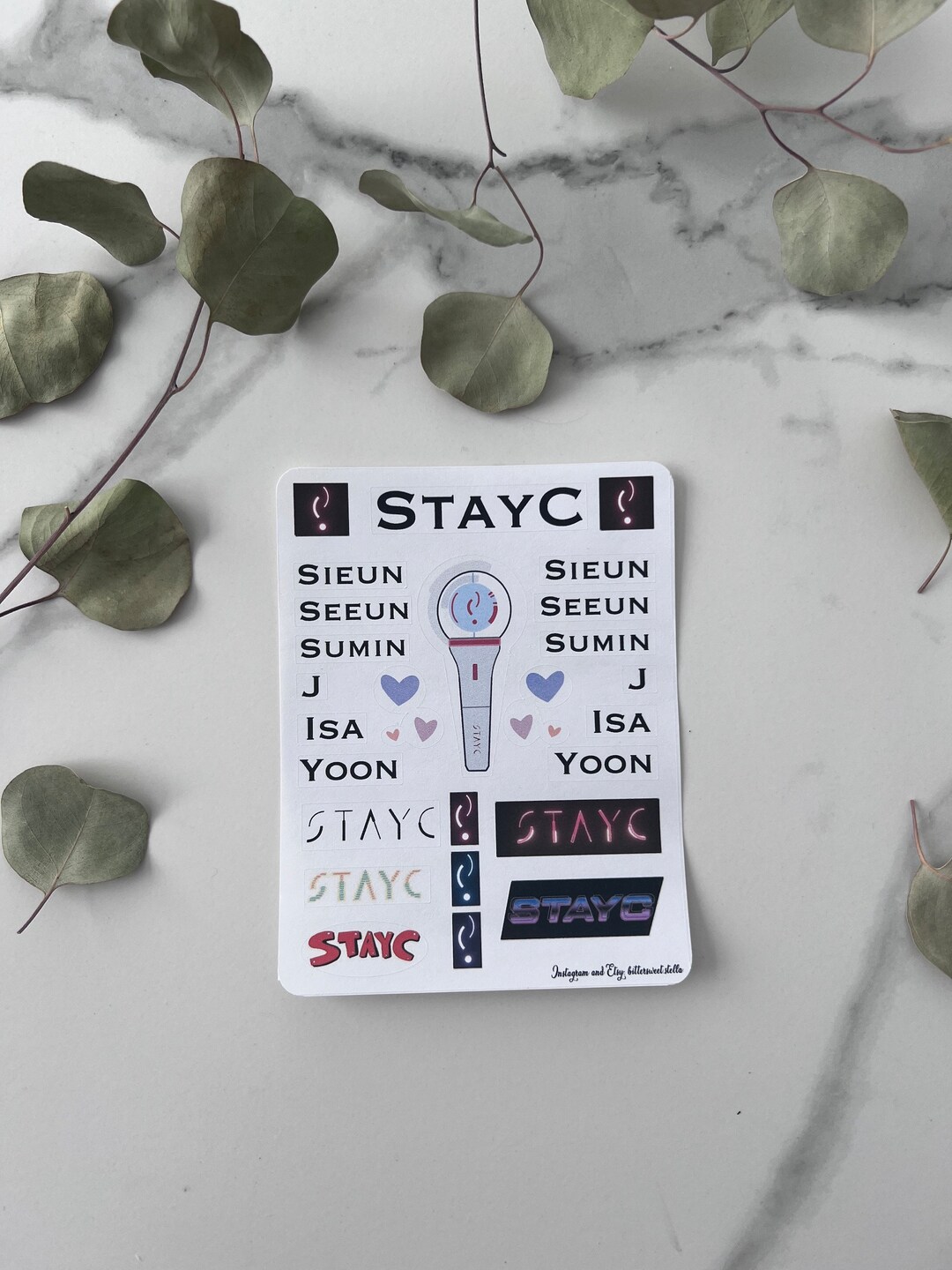 Stayc Kpop Sticker Sheet 1 Sheet, Matte or Vinyl, Bullet Journals ...