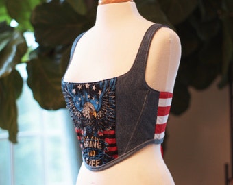 American Flag Corset - Etsy