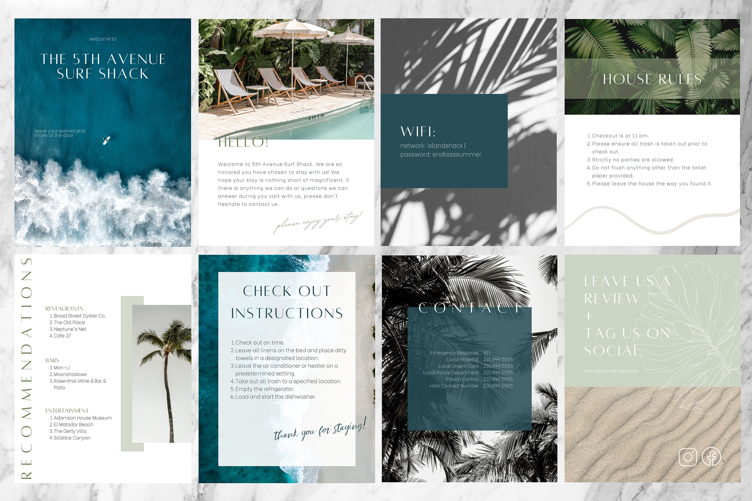 Welcome Book Template | Canva Template | Airbnb | Home Rental Guidebook ...