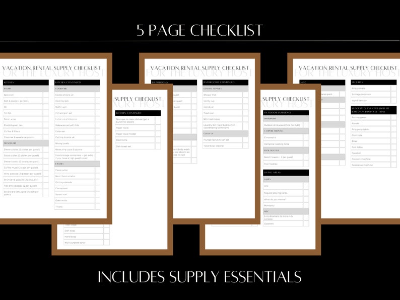 Inventory Checklist for Airbnb Hosts, Restock List for Vacation Rental ...