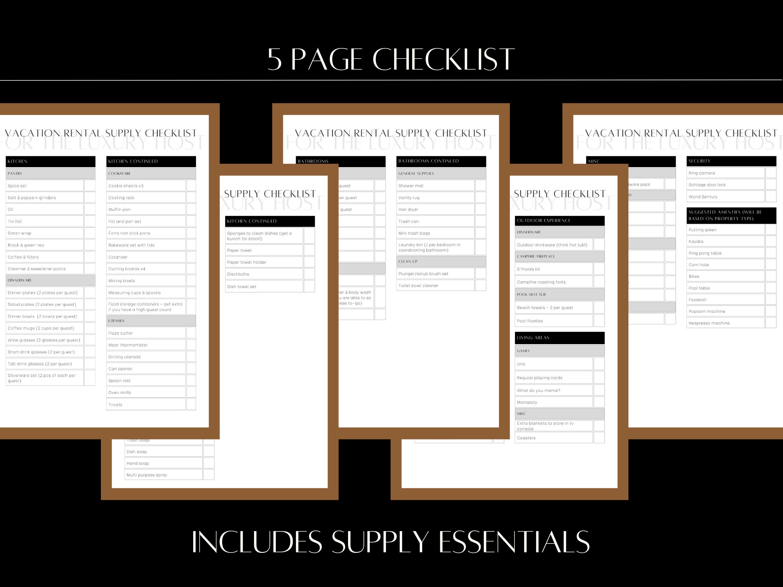 Inventory Checklist for Airbnb Hosts, Restock List for Vacation Rental ...