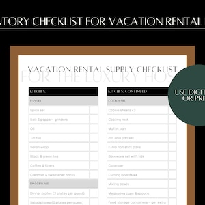 Inventory Checklist for Airbnb Hosts, Restock List for Vacation Rental ...