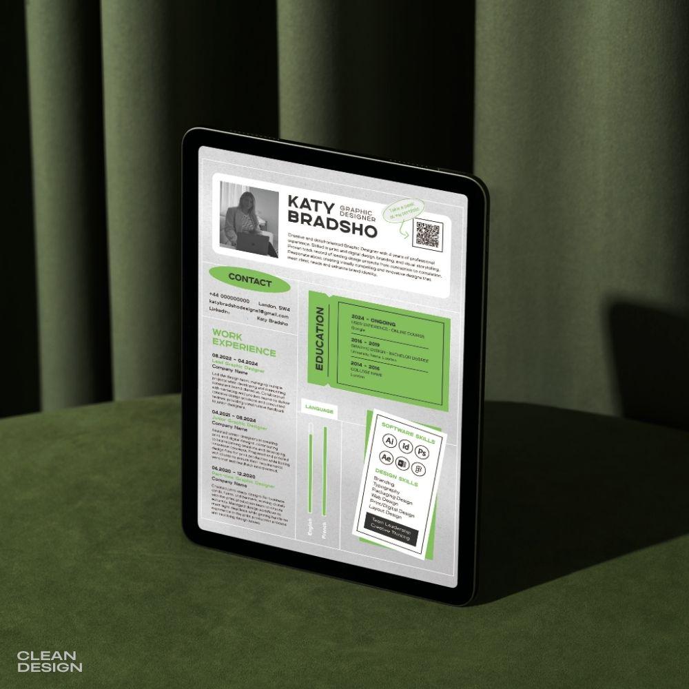 Creative CV One-pager Template for Graphic Designers | Modern, Editable ...