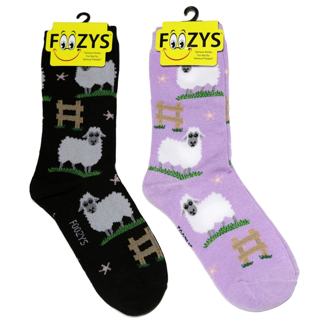 Foozys Womens Crew Socks Sheep Cute Farm Animal Novelty Socks 2 Pair - Etsy