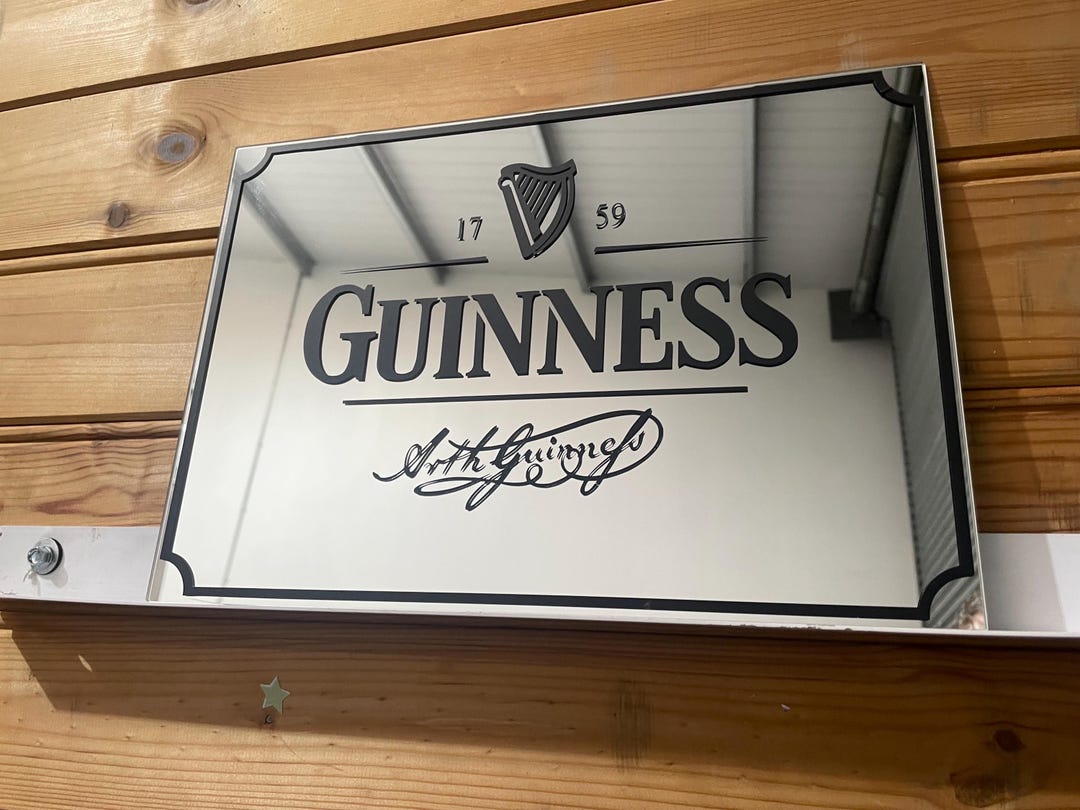 A4 Size Acrylic Guinness Mirror Irish Bar Pub Pints Vintage Retro - Etsy
