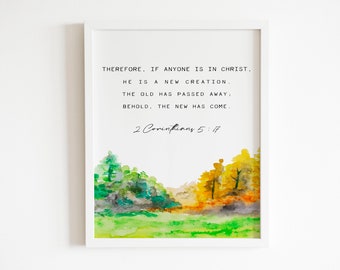 New Creation Bible Verse Printable - Etsy