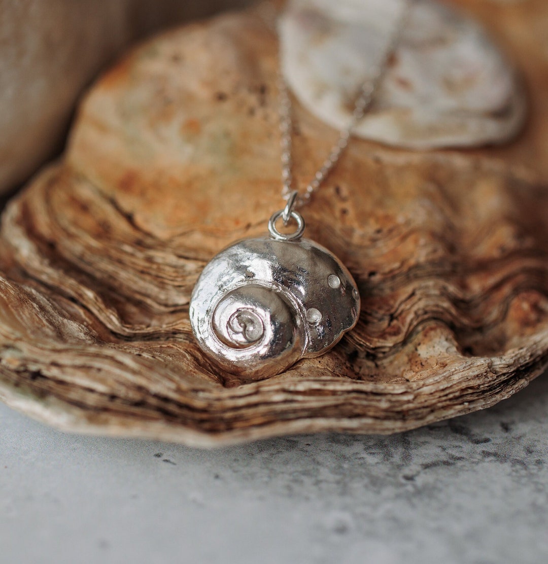 Silver Shell Necklace, Periwinkle Snail Shell, Nature Lover Gift ...