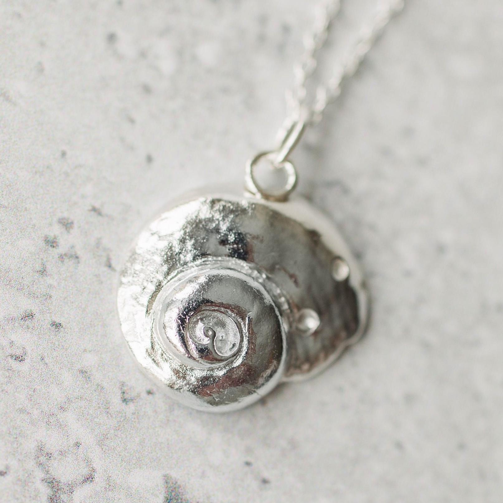 Silver Periwinkle Snail Shell Necklace: Nature Inspired Pendant Chain ...