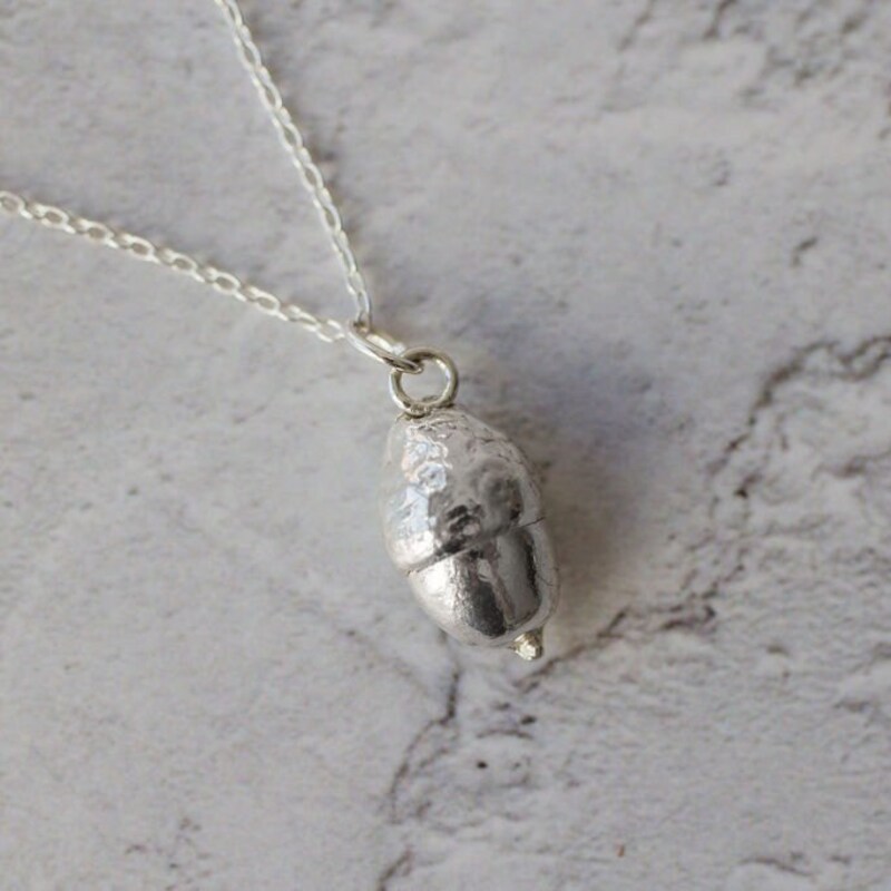 Silver Acorn - Etsy