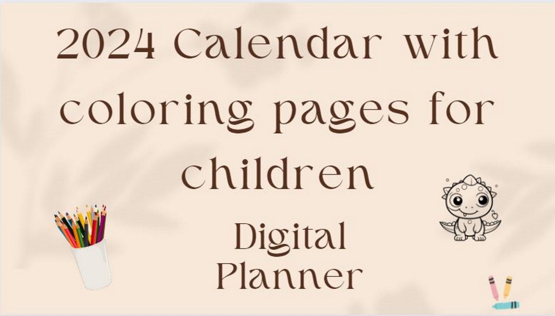 2024 Calendar With Coloring Pages 2024 Monthly Planner Coloring Pages ...