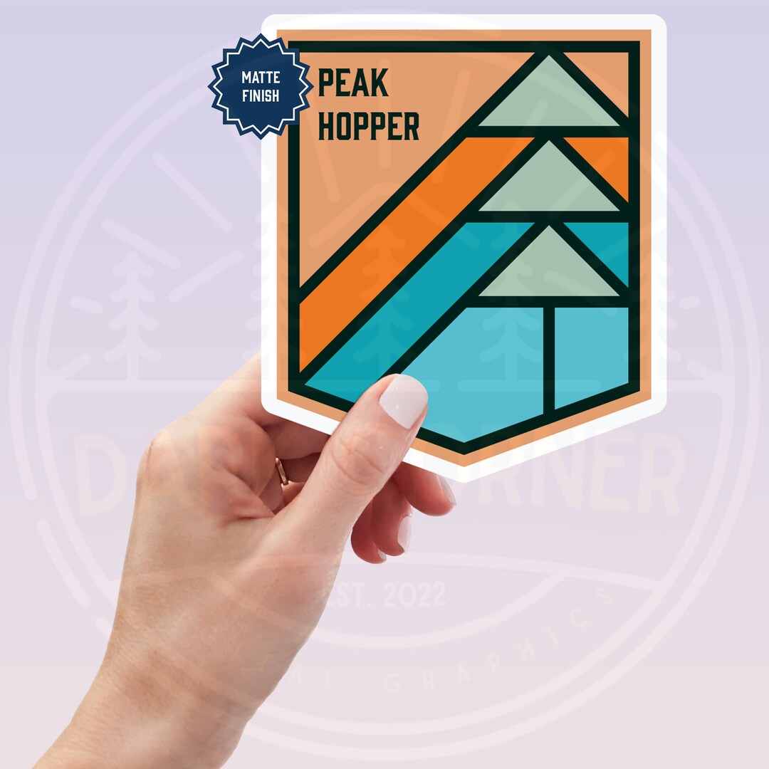 Peak Hopper 3 Matte Sticker Mountain Decal Camping Outdoor Sticker for ...