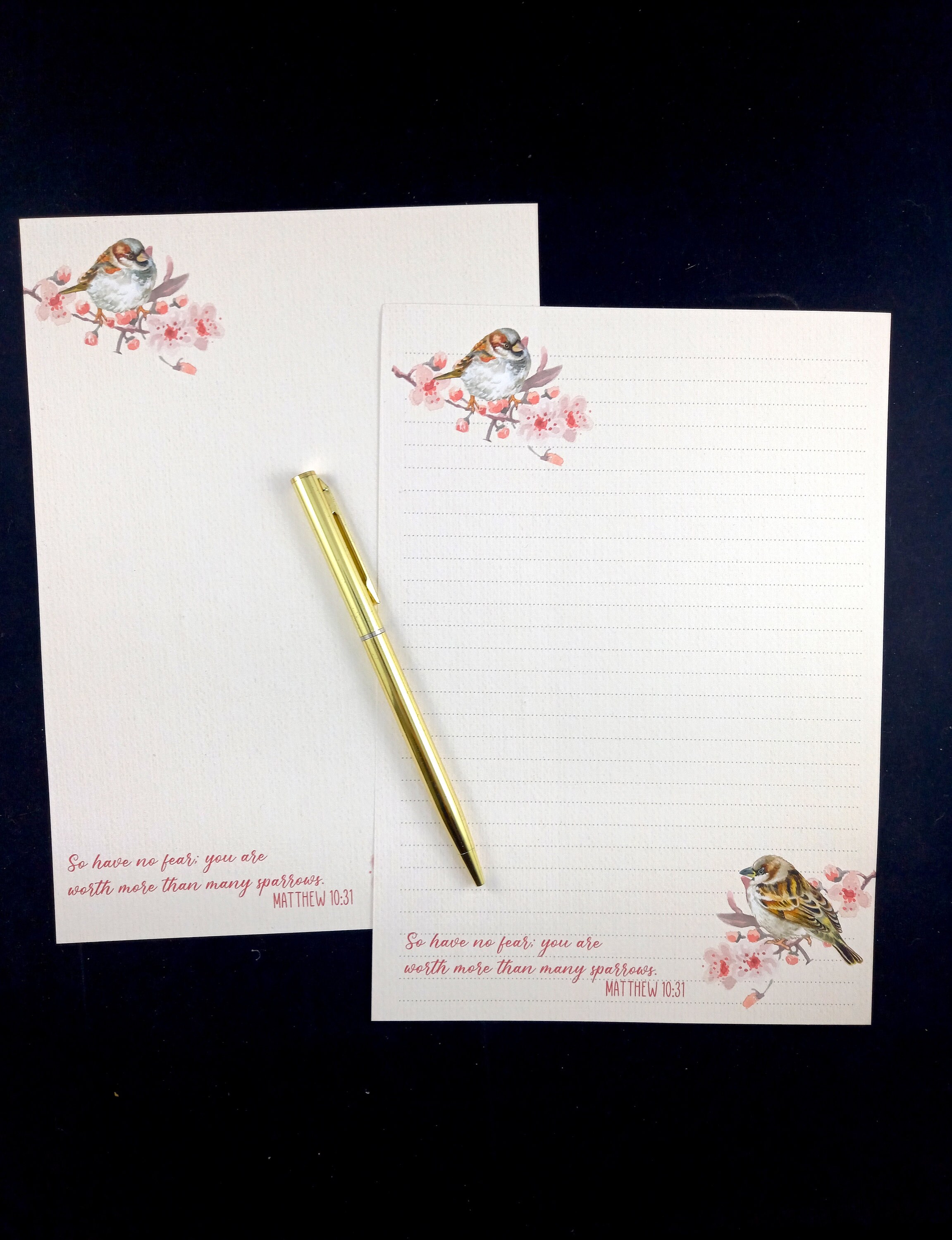 Matthew 10:31 Sparrows Printable Letter Writing - Etsy