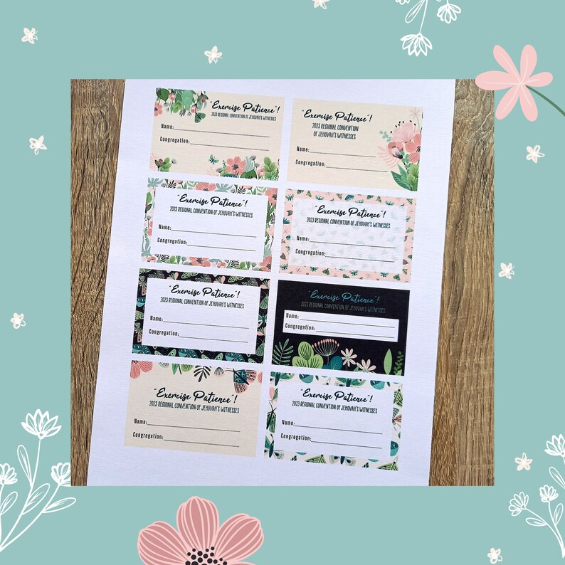 JW Convention Exercise Patience Name Badges 8 Designs Digital Download ...