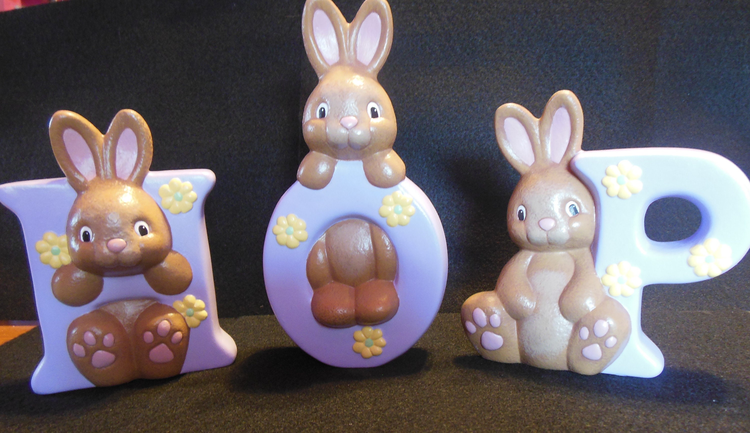 Bunny HOP Letters Ceramic Hand Painted With Acrylic - Etsy