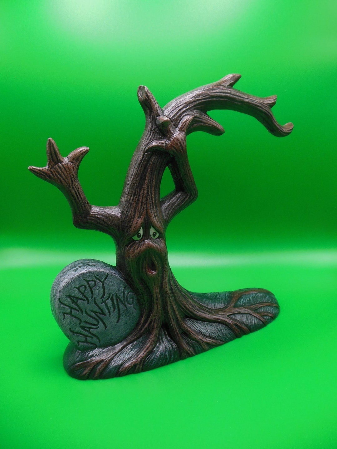 Happy Haunting Spooky Tree With Face Ceramic Hand Painted With Acrylic ...